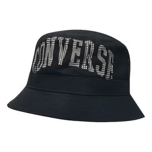 CONVERSE Large Plaid Logo Bucket Hat - Black