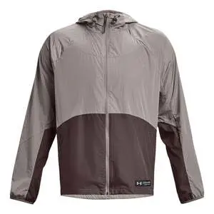 Under Armour Rush Woven Full-zip Jacket 'taupe Brown - Taupe/brown