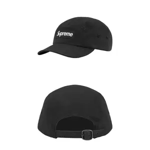 Supreme Washed Chino Twill Camp Cap 'black White - Black/white