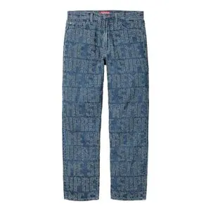 Supreme Fw23 Week4 Needle Punch Regular Jean Pants - Blue