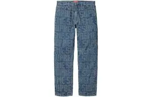 Supreme Fw23 Week4 Needle Punch Regular Jean Pants - Blue