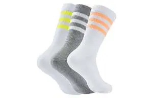 Adidas 3-stripes Crew Socks 3 Pairs - White/grey