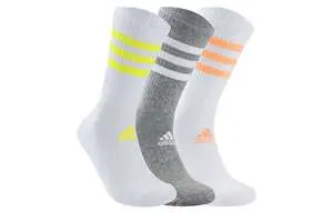 Adidas 3-stripes Crew Socks 3 Pairs - White/grey