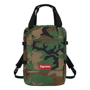 Supreme Camouflage Print Tote Backpack - Green/brown/black