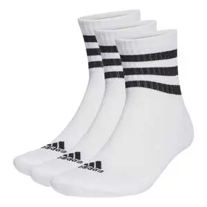 Adidas 3-stripes Cushioned Crew Socks - White/black