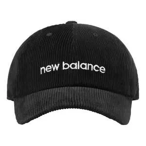 NEW BALANCE Corduroy Cap With Wordmark Logo - Black