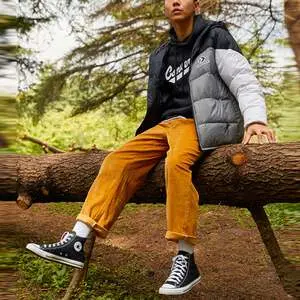 CONVERSE Corduroy Double Pleat Chino Pant Asia Sizing - Orange