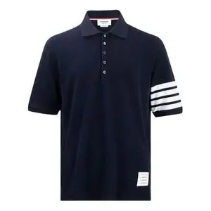 Thom Browne Collar Short Sleeve T-shirt - Navy
