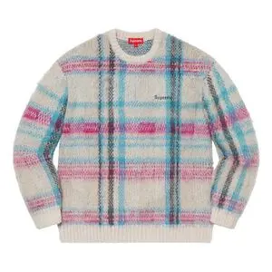Supreme Supreme Brushed Plaid Sweater White/blue/pink