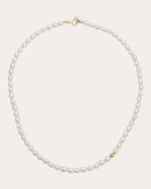 POPPY FINCH Freshwater Pearl & 14k Nugget Necklace - Gold