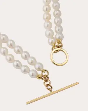 POPPY FINCH Freshwater Pearl Double Strand Necklace In 14k Yellow