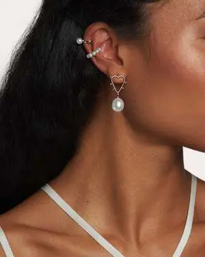 POPPY FINCH Freshwater Pearl Baby Ear Cuff In 14k Yellow