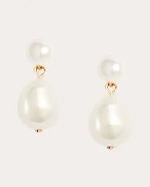 POPPY FINCH Baroque Pearl Duo Drop Earrings In 14k Yellow - Gold