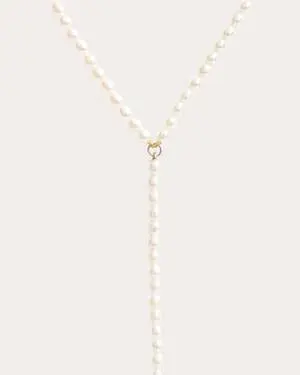 POPPY FINCH Keshi Pearl Lariat Necklace - Gold
