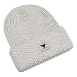 Under Armour Project Rock Ribbed Beanie - White/navy