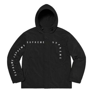 Supreme Curve Logos Ripstop Jacket 'black White - Black/white