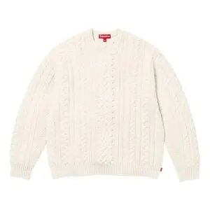 Supreme Applique Cable Knit Sweater - White