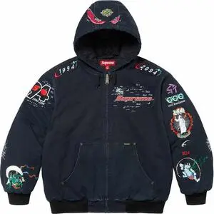 Supreme Aoi Hooded Work Jacket 'black Multi-color - Black/multi-color