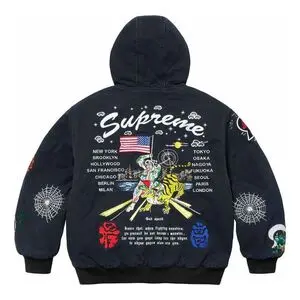Supreme Aoi Hooded Work Jacket 'black Multi-color