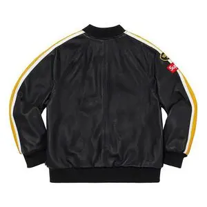 Supreme X Vanson Leathers Perforated Bomber Jacket 'black Yellow