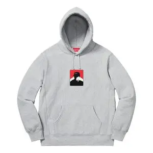 Supreme Portrait Hoodie - Grey/red/black