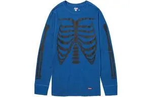 Supreme X Hanes Fw23 Week9 Bones Thermal Crew Long Sleeve Shirt - Blue