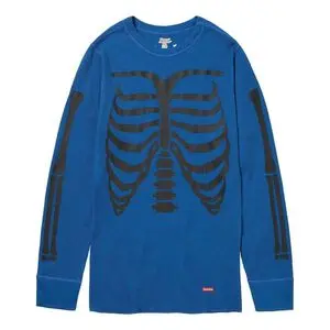 Supreme Supreme X Hanes Fw23 Week9 Bones Thermal Crew Long Sleeve Shirt 'blue' Blue