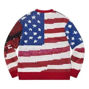 Supreme Digital Flag Sweater 'red White Blue