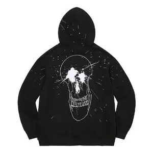 Supreme Ralph Steadman Skull Hooded Sweatshirt - Black/white
