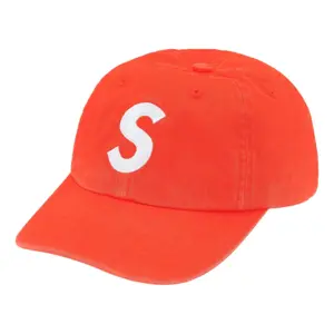 Supreme Pigment Print S Logo 6-panel 'orange White - Orange/white