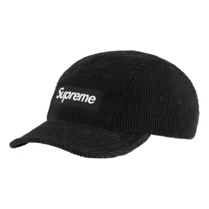 Supreme Corduroy Camp Cap - Black/white