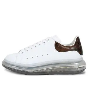 Alexander McQueen Oversized Transparent Sole Sneaker 'white Brown Crocodile - White/brown Crocodile