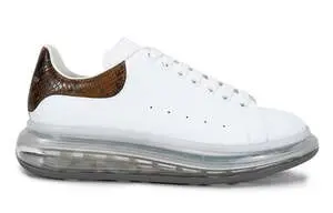 Alexander McQueen Oversized Transparent Sole Sneaker 'white Brown Crocodile
