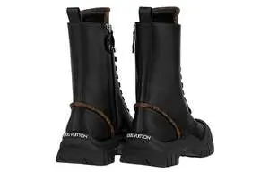 LOUIS VUITTON Circle Ruby Flat Ranger Boots 'black With Brown Monogram