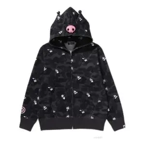 A BATHING APE X Kuromi Camo Full Zip Hoodie - Black