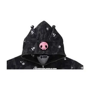 A BATHING APE X Kuromi Camo Full Zip Hoodie - Black