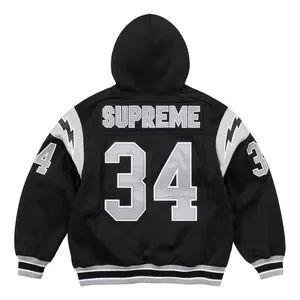 Supreme Football Zip Up Hooded Sweatshirt