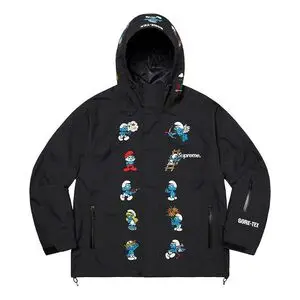Supreme X Smurfs Gore-tex Shell Jacket 'black Blue White - Black/blue/white