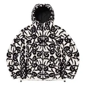 Supreme Celtic Knot Reversible Windstopper Fleece Hooded Jacket 'white Black - White/black