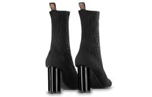 LOUIS VUITTON Silhouette Ankle Boots 'black With Logo Monogram