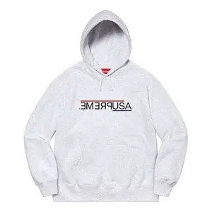 Supreme Usa Hooded Sweatshirt 'grey Black