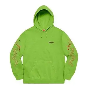 Supreme Dragon Overdyed Hooded Sweatshirt - Green/red