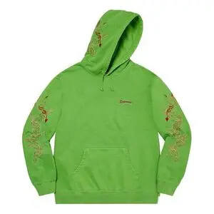 Supreme Dragon Overdyed Hooded Sweatshirt - Green/red