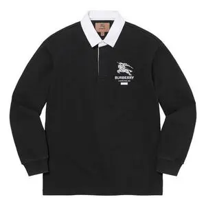 Supreme X Burberry Rugby Polo 'black White - Black/white