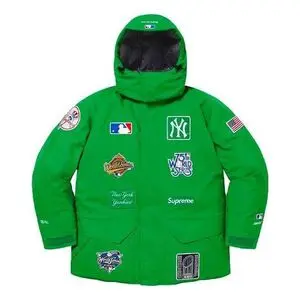 Supreme X New York Yankees Gore-tex 700-fill Down Jacket 'green White - Green/white