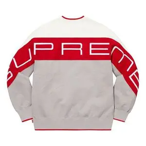 Supreme Stretch Crewneck 'white Red Grey