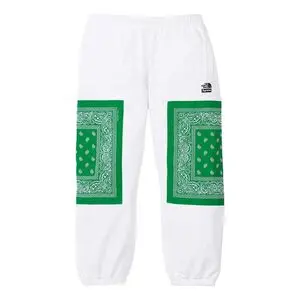 Supreme X The North Face Bandana Sweatpants 'white Green - White/green