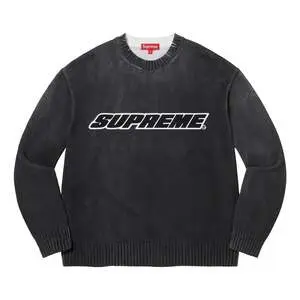 Supreme Printed Washed Sweater - Black