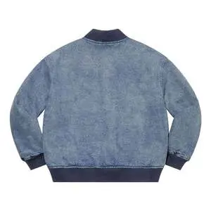 Supreme Washed Denim Varsity Jacket - Teal