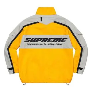Supreme Brushed Twill Zip Jacket 'yellow Grey